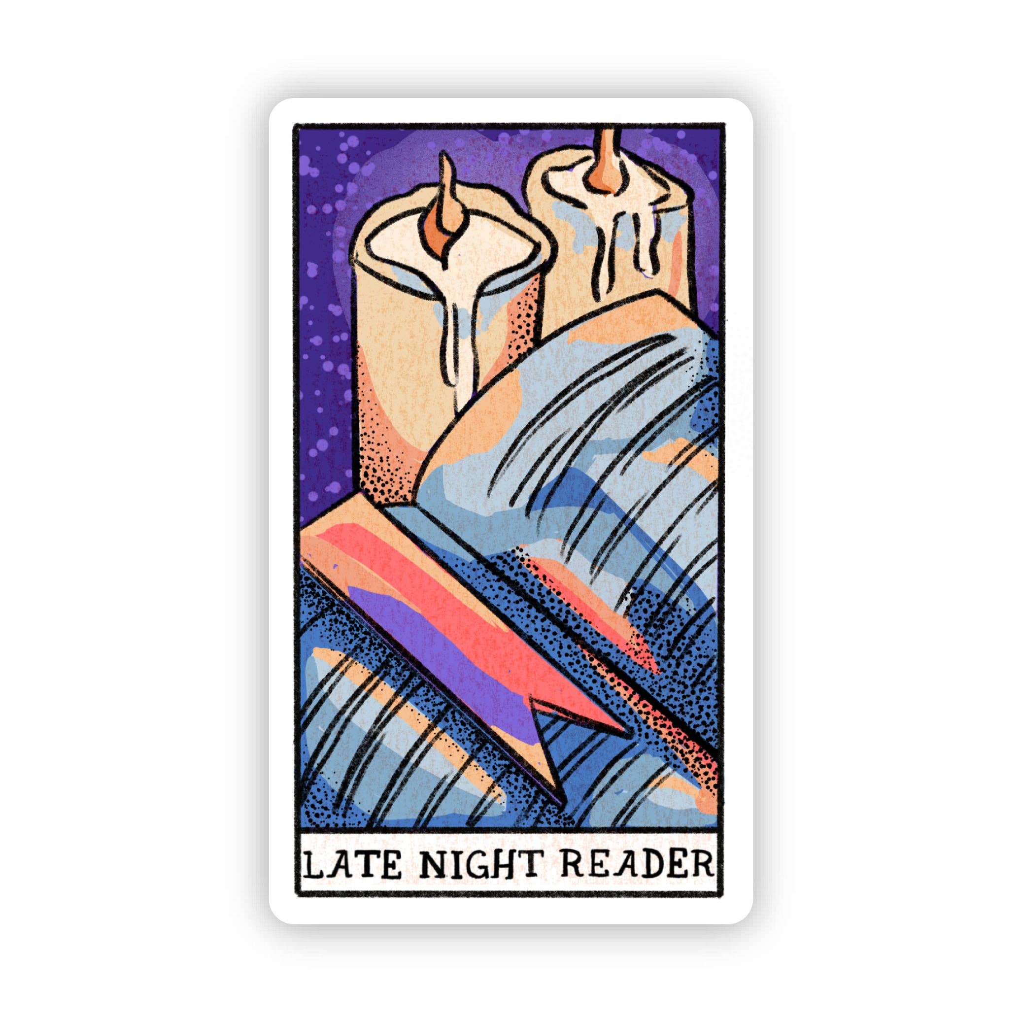"Late Night Reader" Book Tarot Card Sticker – The Mossy Spine